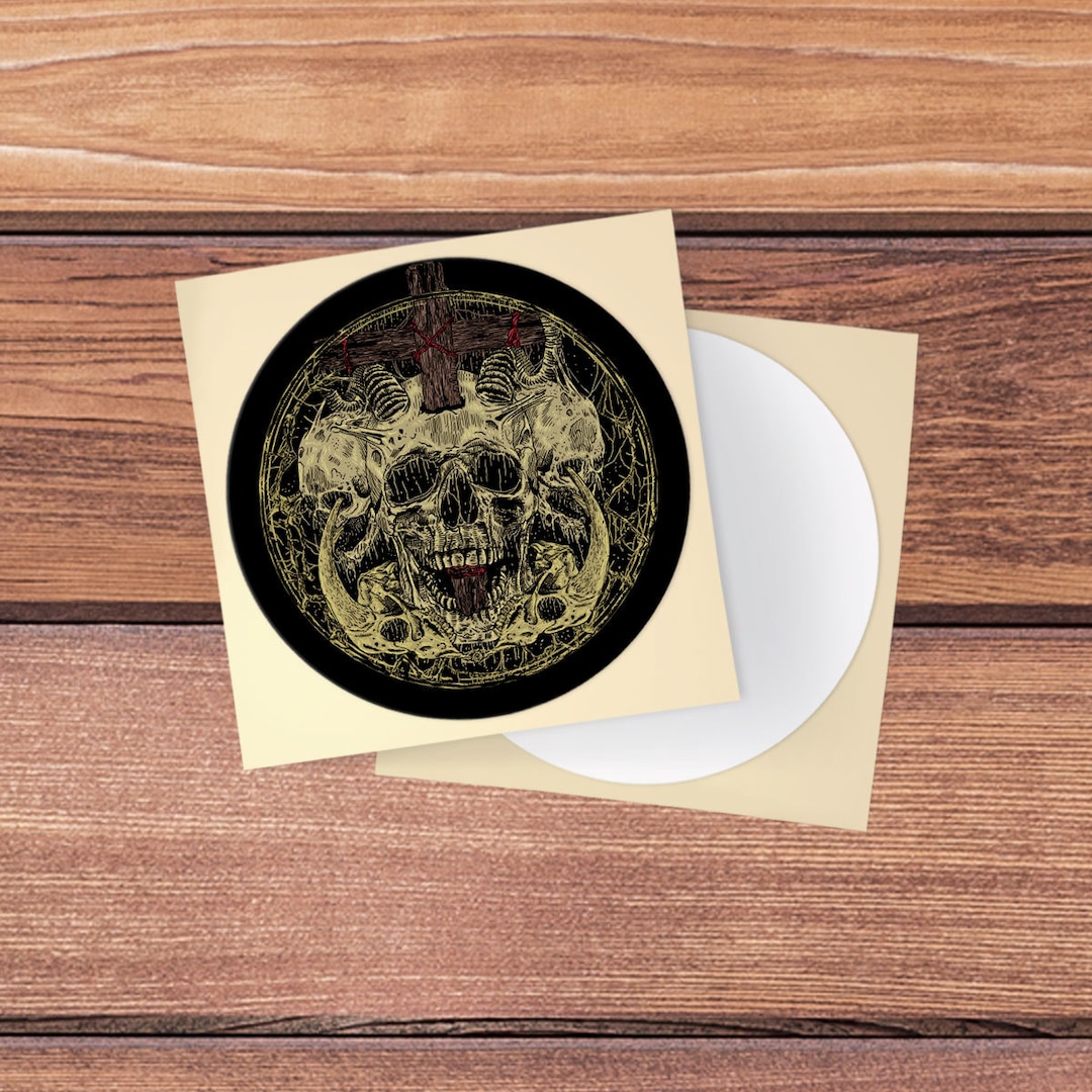 Horned Skull Art Round Skin Sticker Decal for Popsocket Horror Occult ...