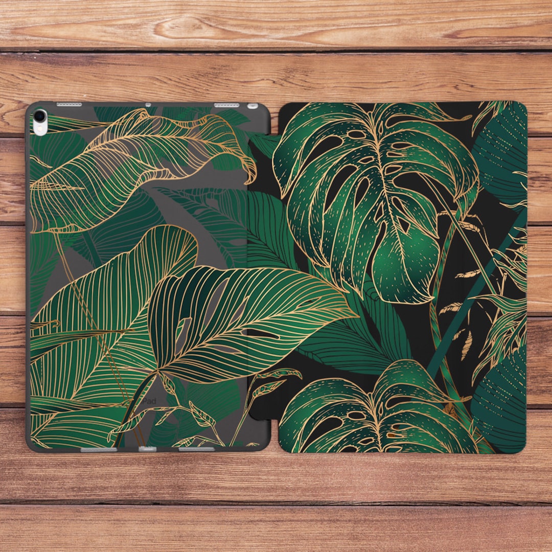 Green Leaves Case iPad Smart Case Floral Botanical Print iPad Flip ...