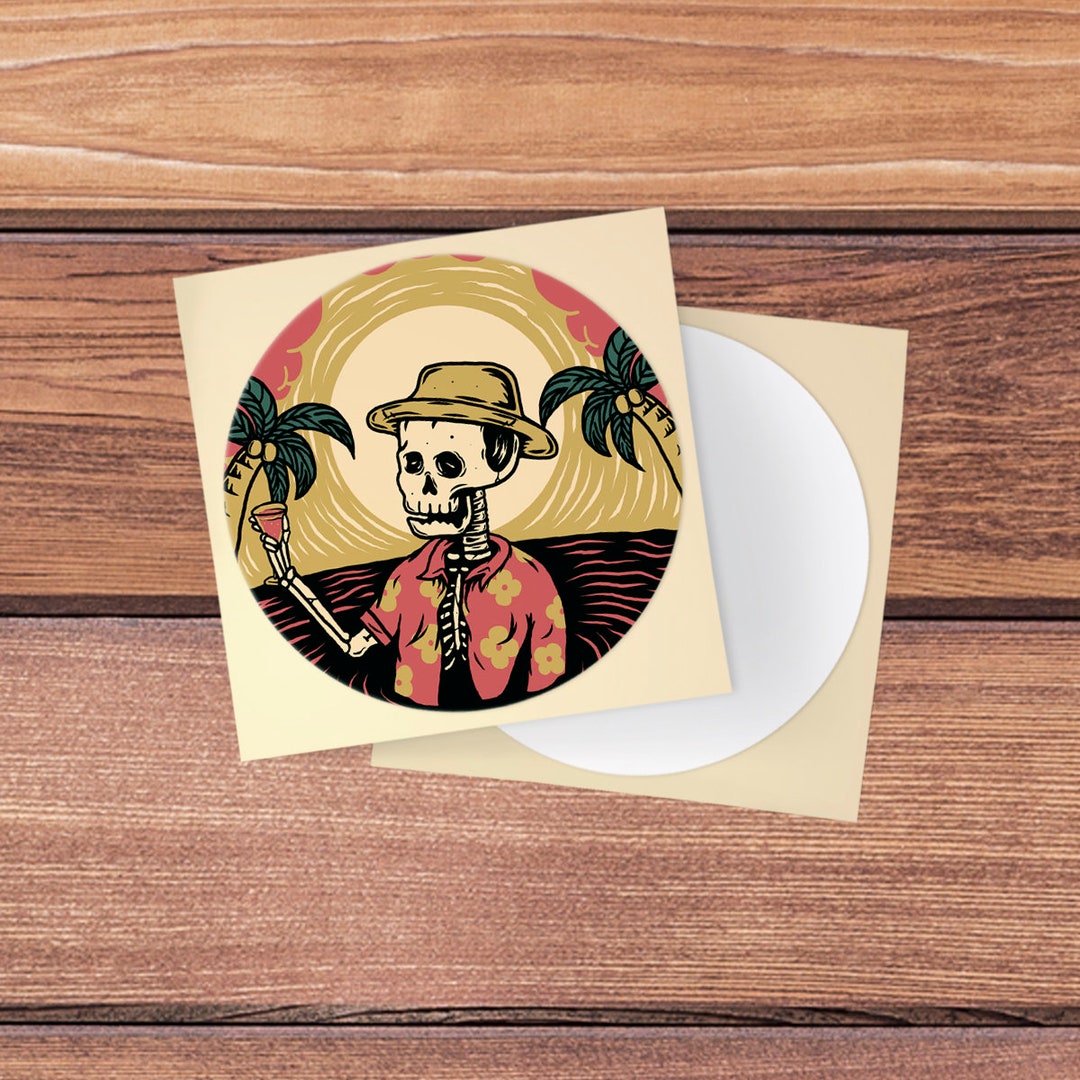 Skin Skull Summer Decor Palm Tree Fot Popcup Sticker Sun for the ...