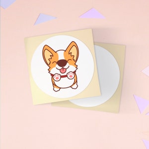 Cute corgi Sticker decal For pop socket Kawaii White skin dog | Etsy