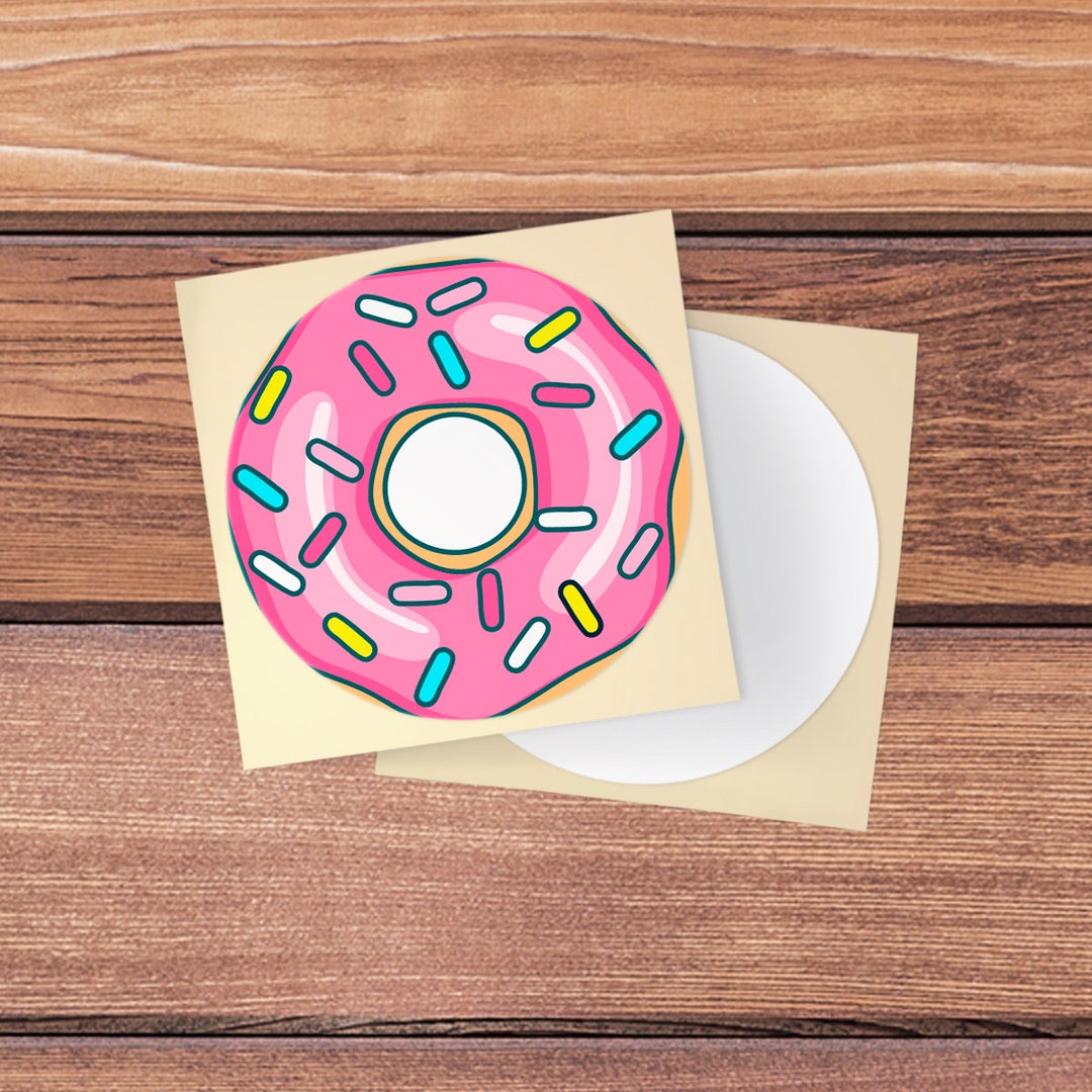 Pink Donut Sticker Skin for Pop Socket Sweets Art Fits Popcup for ...