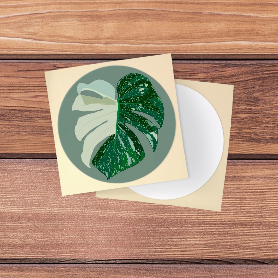 Green Leaf Art Summer Plant Art Elegant Art Skin Sticker Decal Round ...
