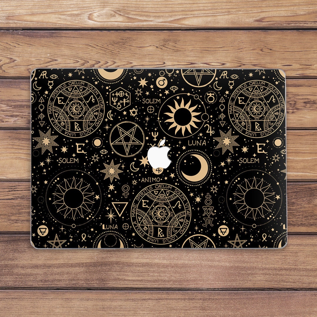 MacBook Case Witchy Occult Art Case Black Magic Art MacBook Case Sun ...