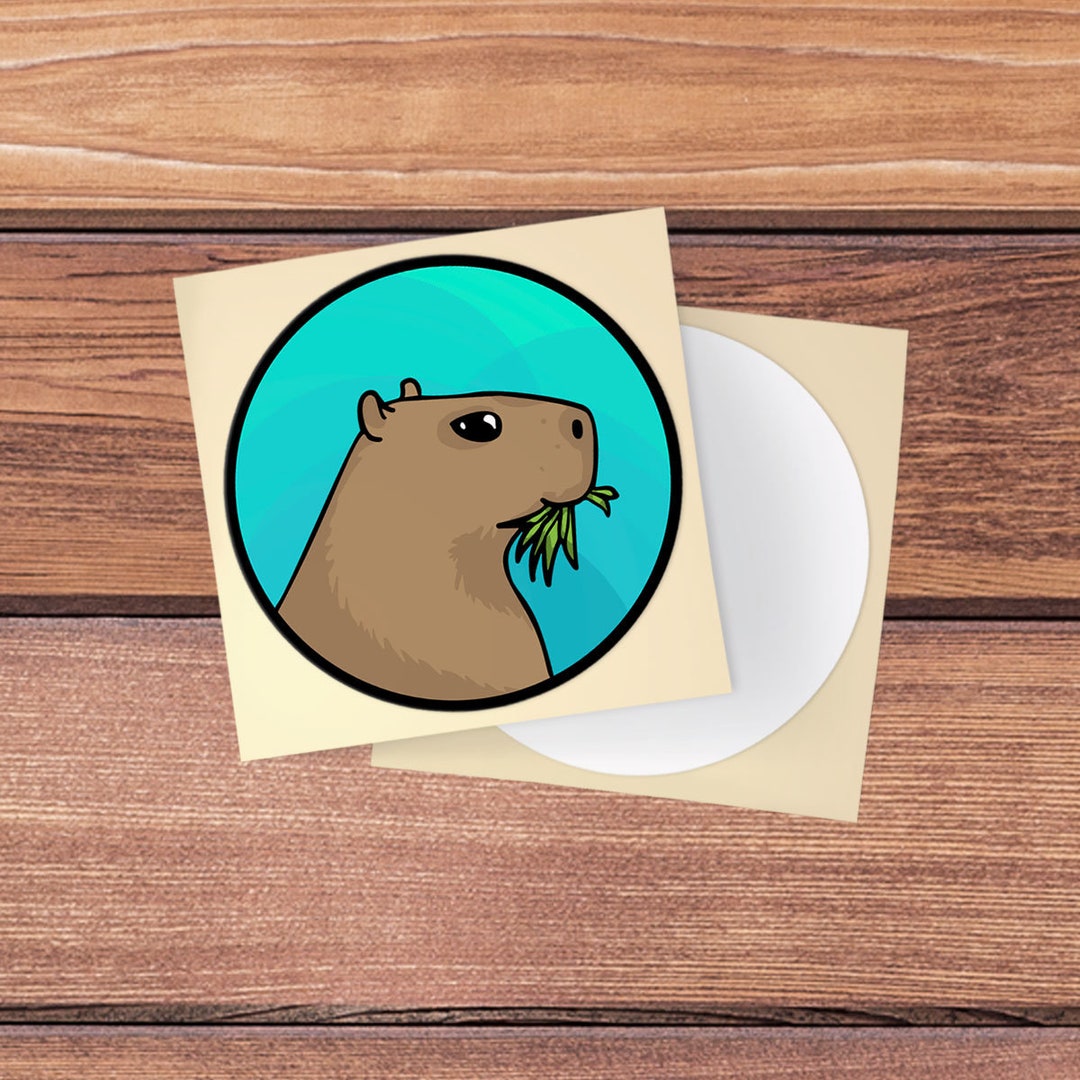 Funny Capybara Print Sticker Blue Cartoon Art Skin Sticker Decal Cute ...