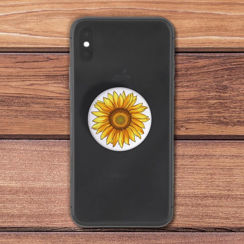 Skin for Pop Socket Sunflower Yellow Flowers Round Decal | Etsy