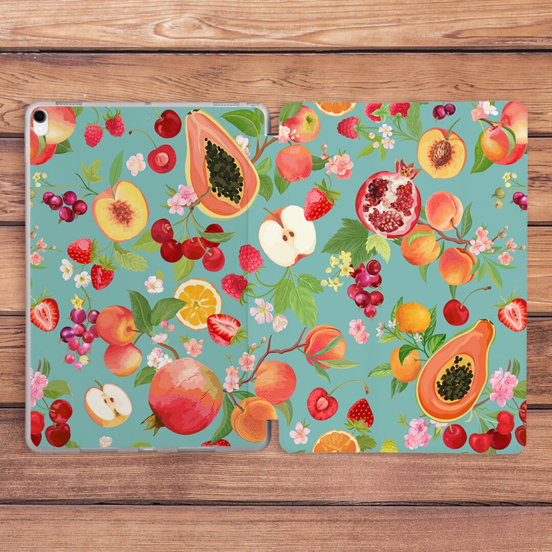 IPad Case Papaya Summer Fruits Print iPad Case Blue iPad Flip Stand ...