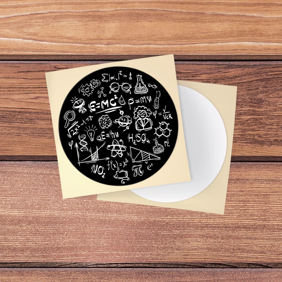 Science Formulae Art Round Skin Sticker Decal Nerd Teacher Art Fits ...