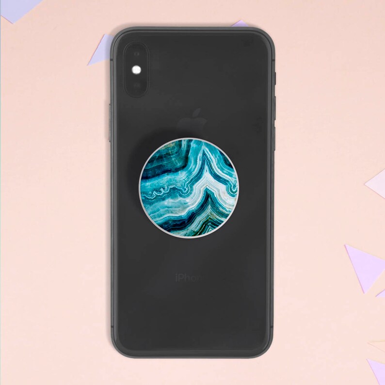 For Pop socket stone Blue marble White marble Skin for pop | Etsy