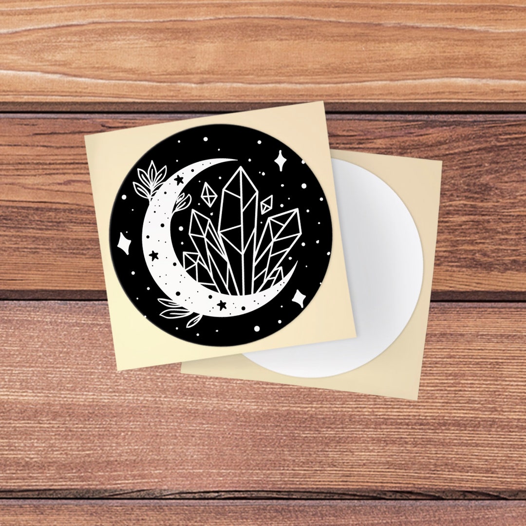 Black Magic Art Round Skin Sticker Decal for Popsocket Sticker Moon ...