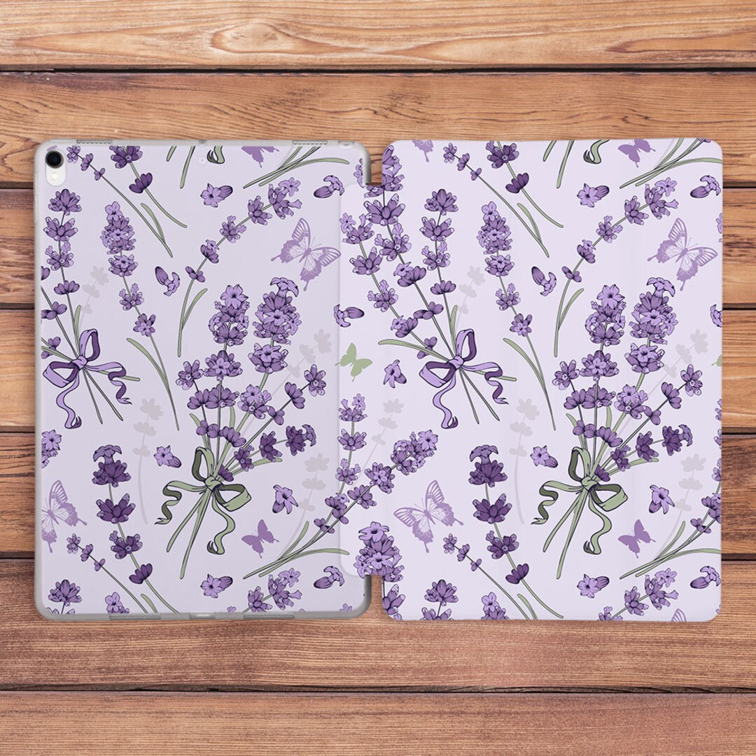 IPad Case Lavender Aesthetic Elegant Flowers iPad Case Floral Light ...