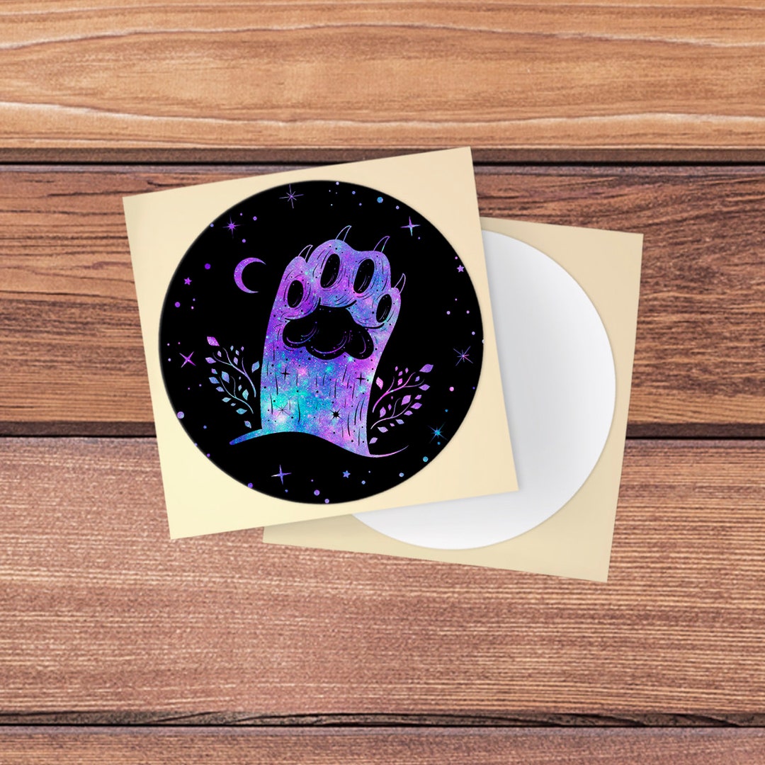 Kawaii Paw Skin Round Skin for Popsocket Sticker Decal Cute Cat Art for ...
