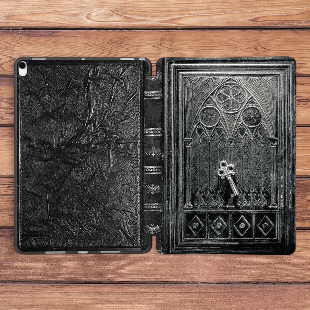 IPad Case That Looks Like a Book Goth Print iPad Case Man Woman Black ...