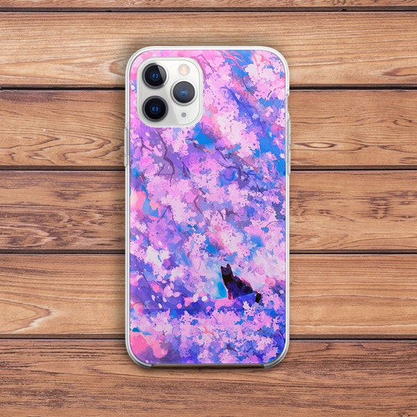 Anime Black Cat Phone Case Etsy