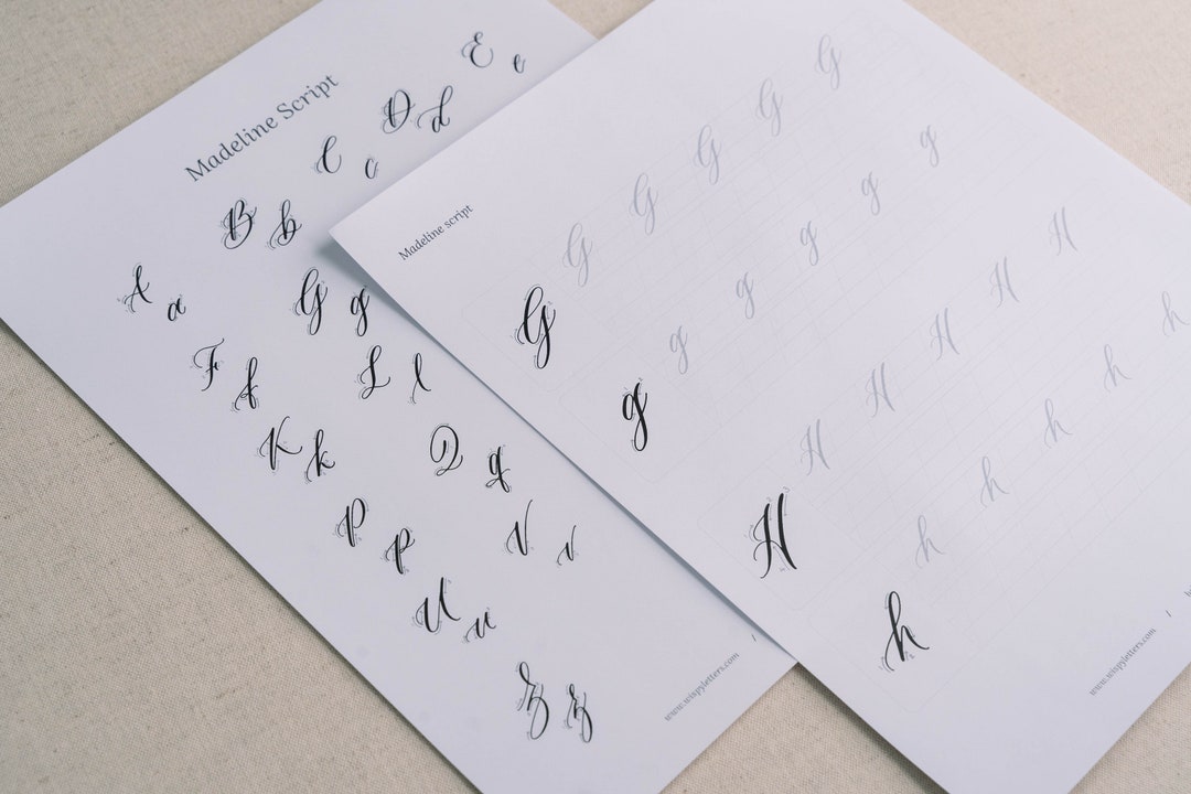 Madeline Script | Modern Calligraphy Printable Worksheets - Etsy