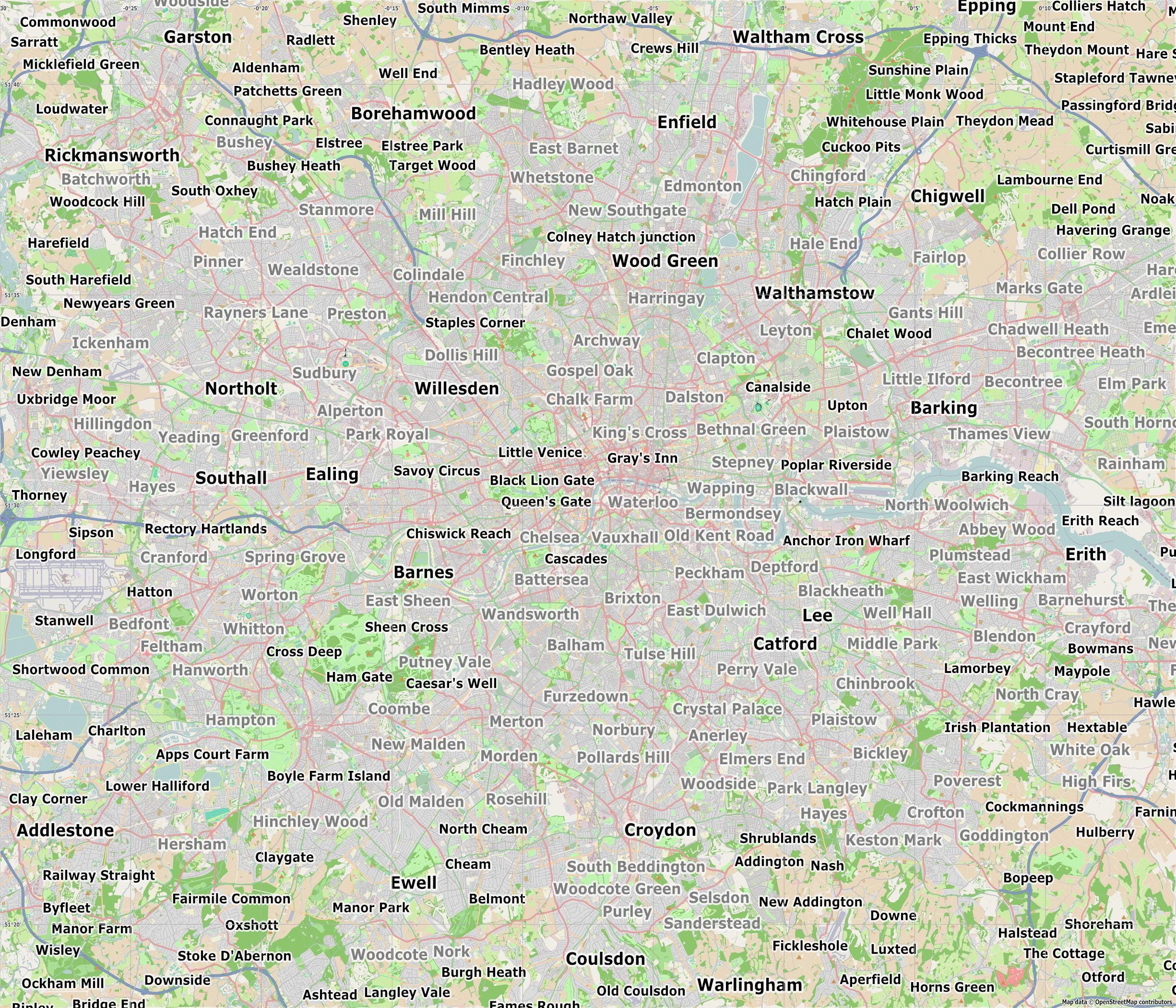 London Map. A1, A3, A4 Sizes. Printable London Map. Digital Download. - Etsy Australia