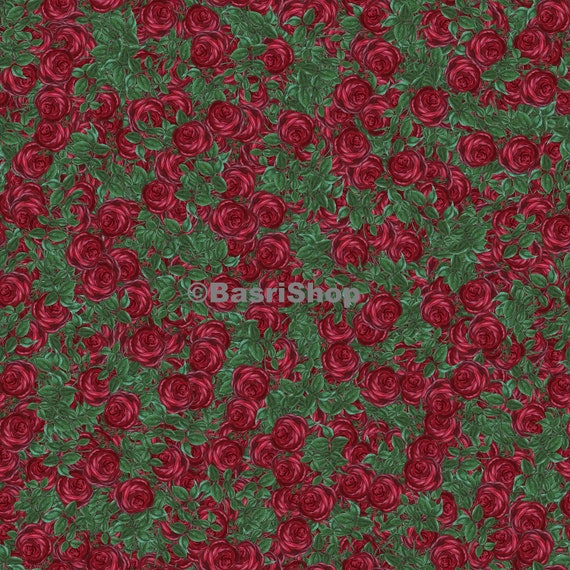 Red Rose Digital Background Red Rose Seamless Pattern Red | Etsy