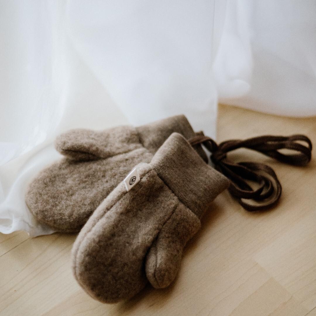 Merino Wool Fleece Gloves With Strings | Choose Color and Size - Etsy