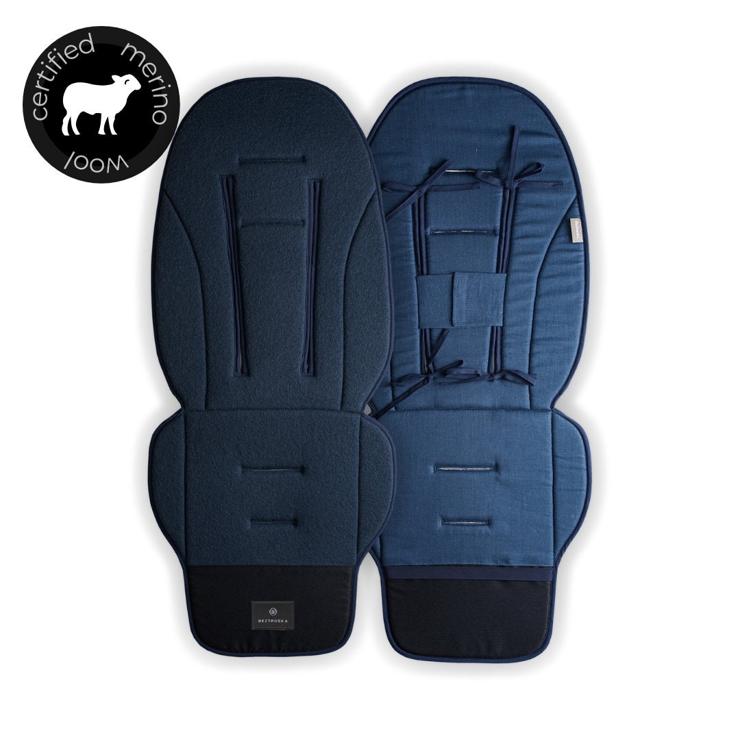 REVERSIBLE Cybex Priam 4.0 Stroller Liner | Denim Merino Wool + Denim ...