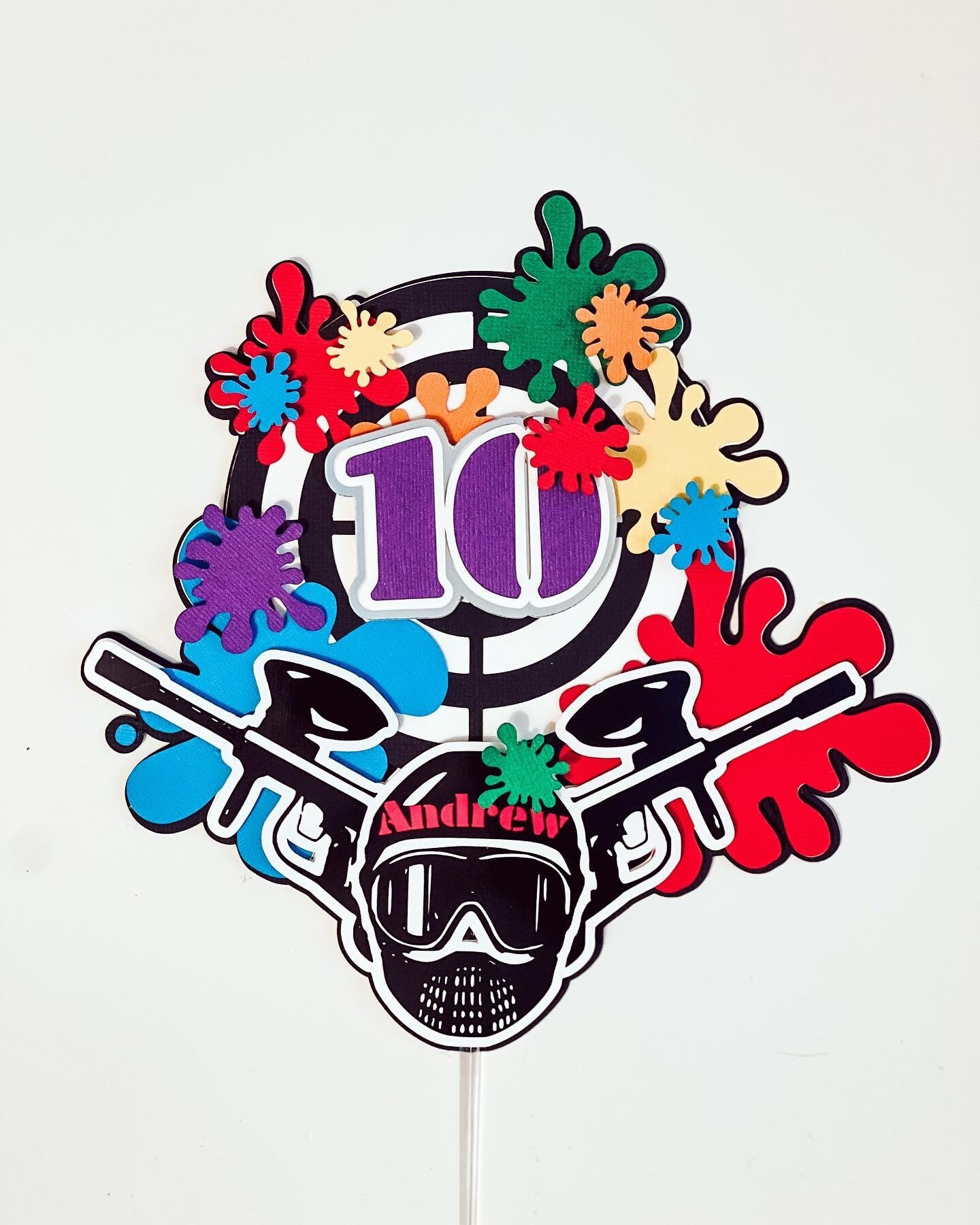 Paintball Birthday Cake Topper With Name and Age - Etsy