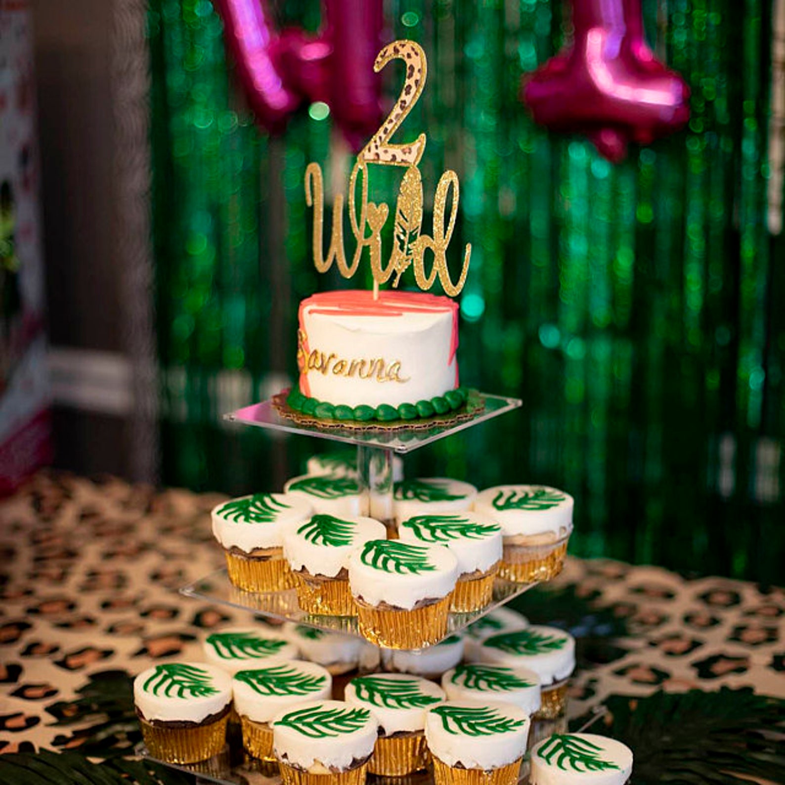 2 Wild Cake Topper Wild Theme Cake Topper Leopard Print - Etsy