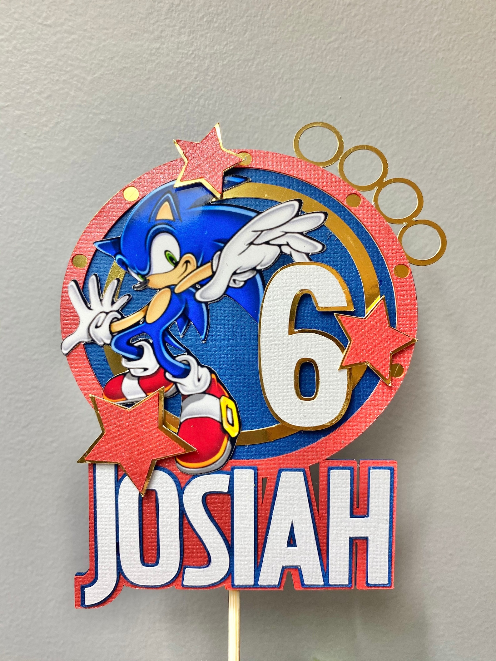 Sonic Cake Topper Personalized age and name | Etsy