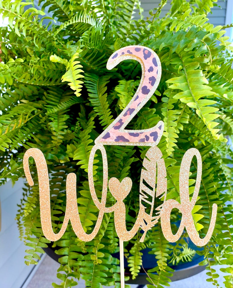 2 Wild Cake Topper Wild Theme Cake Topper Leopard Print | Etsy