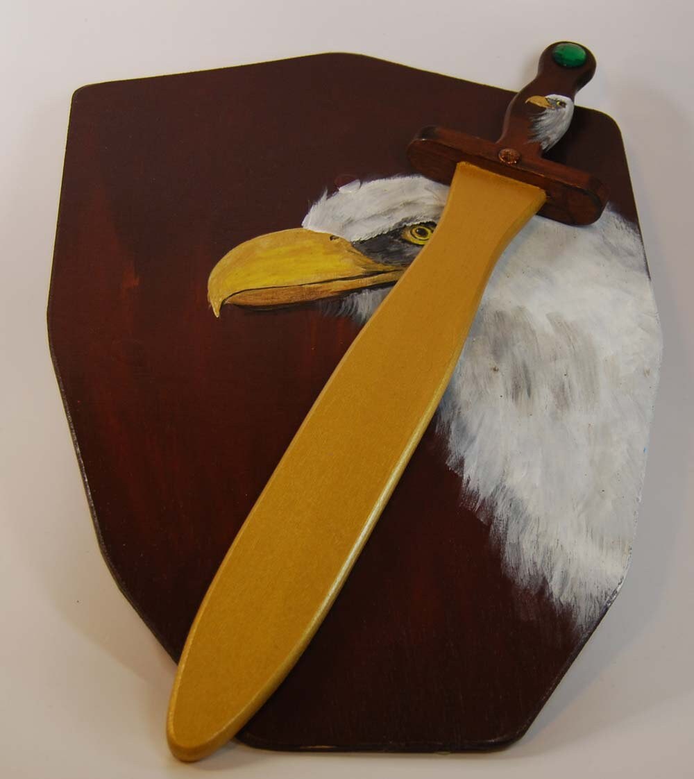 Holzschwert und Schild mit einem Tiger bemalt Ritter spielen - Etsy.de