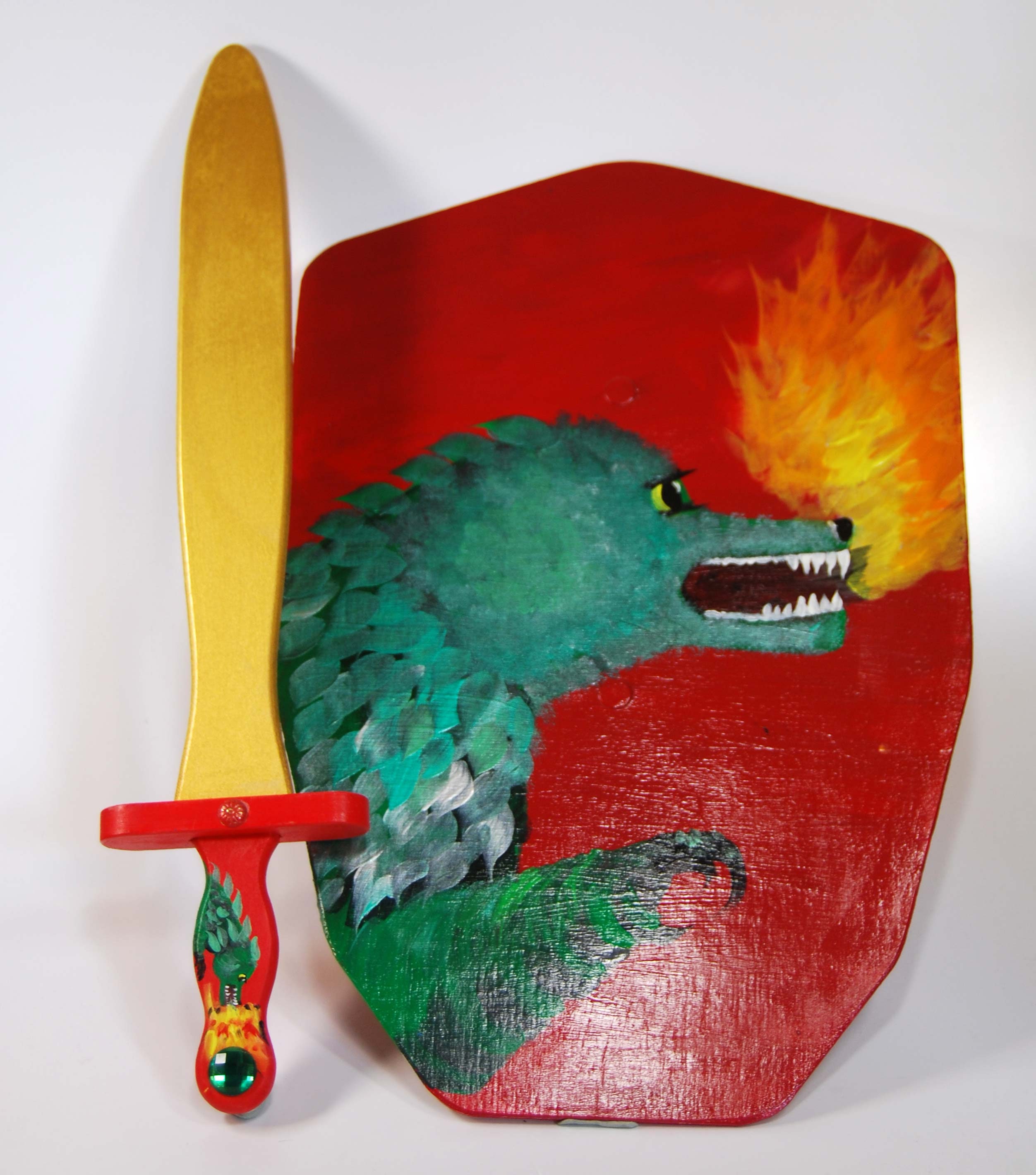 Holzschwert und Schild mit einem Tiger bemalt Ritter spielen - Etsy.de