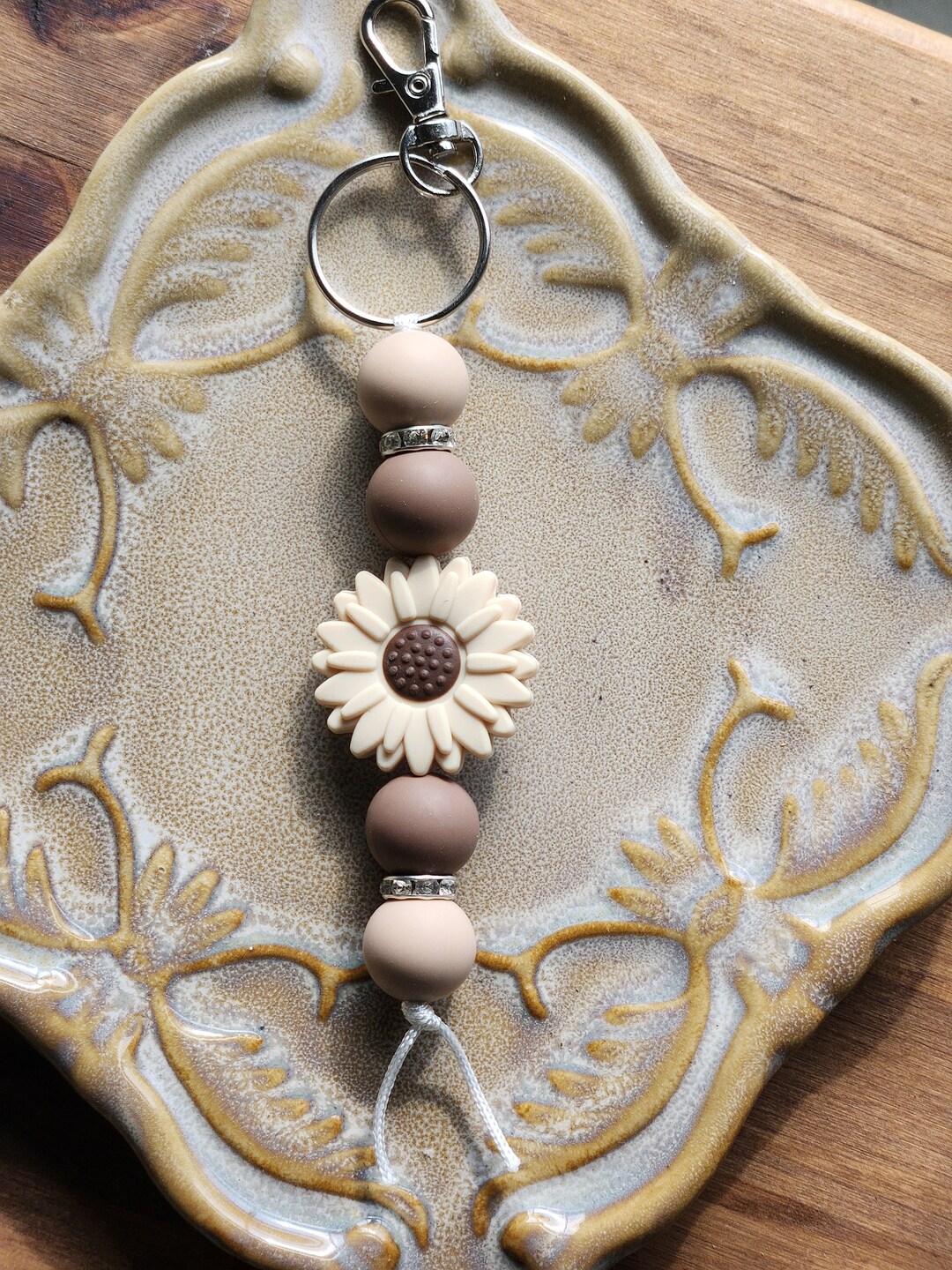 Daisy Browns Silicone Beaded Keychain - Etsy