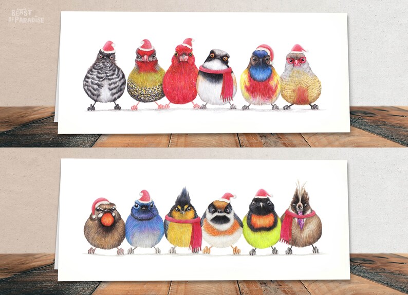 12 Cute Little Birdies Christmas Cards Set of 12 Handmade - Etsy
