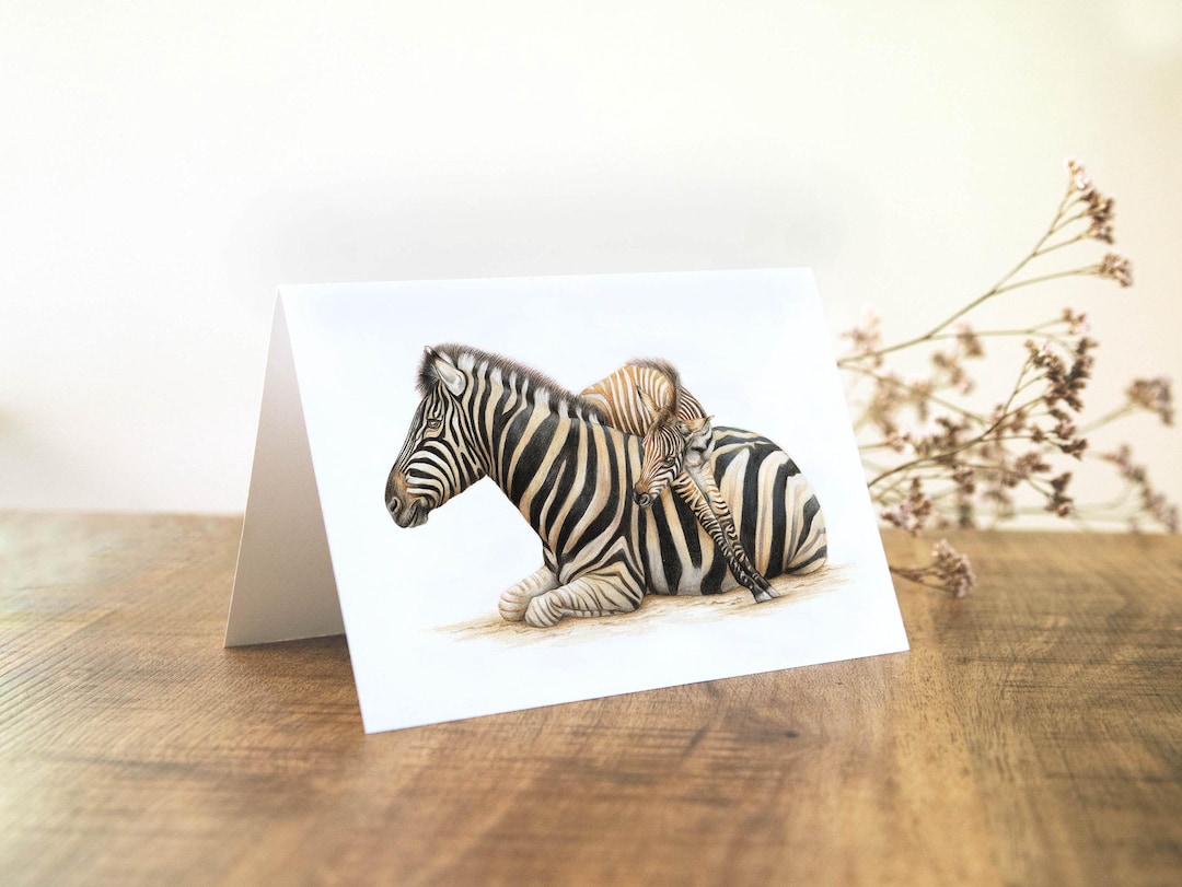 Zebra Greeting Card, Birthday Cards, Animal Cards, Just Because Card ...
