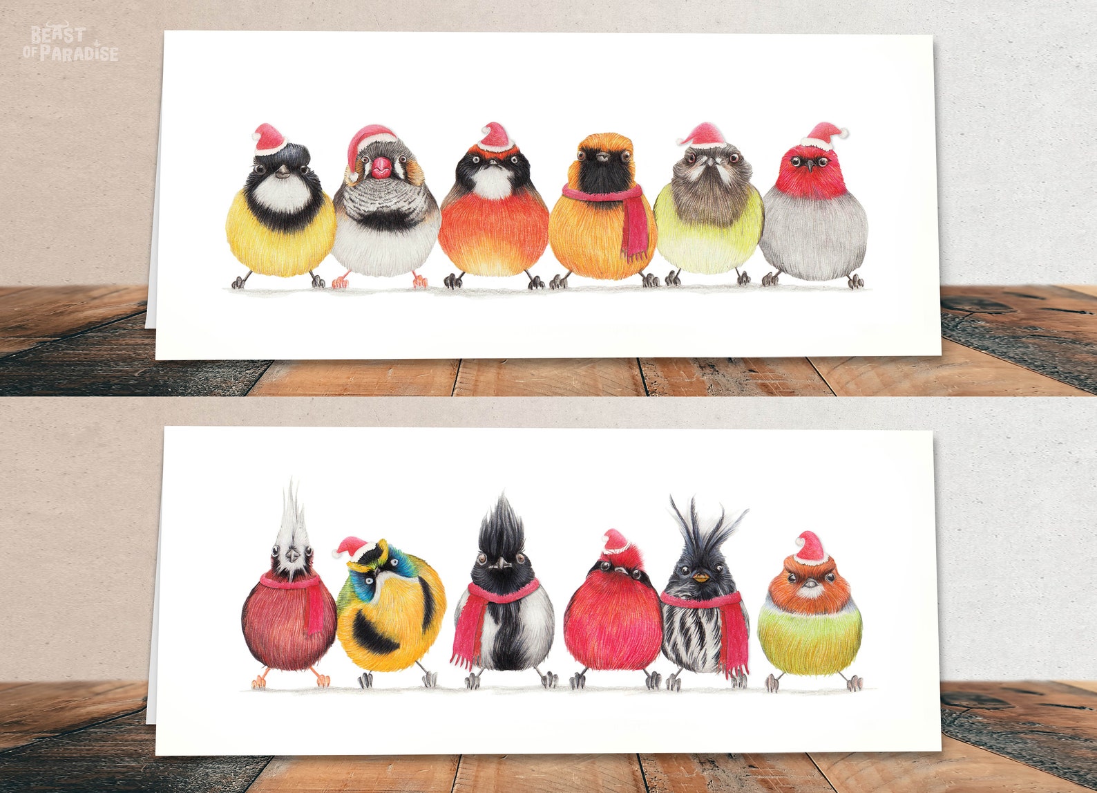 12 Cute Little Birdies Christmas Cards Set of 12 Handmade - Etsy