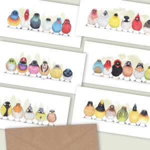 6 Funny Cards, Cute Little Birdie Cards, Set of 6, Animal Greeting ...