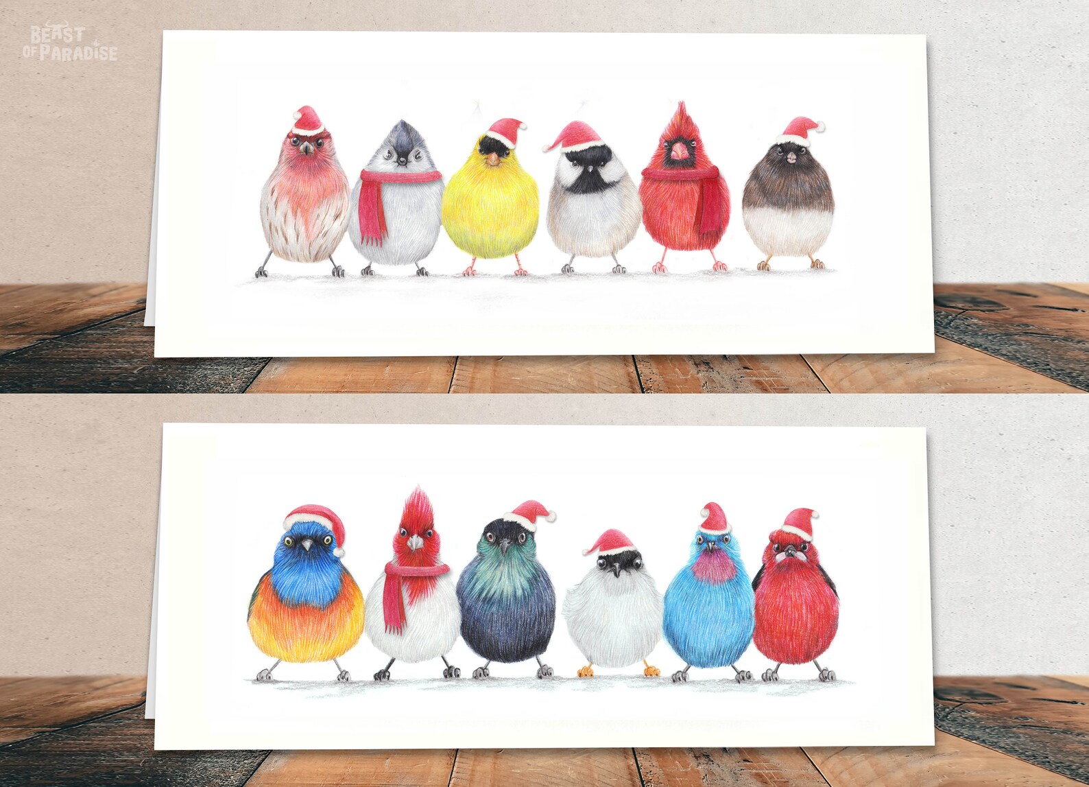 12 Cute Little Birdies Christmas Cards Set of 12 Handmade - Etsy
