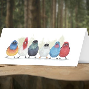 6 Funny Cards, Cute Little Birdie Cards, Set of 6, Animal Greeting ...