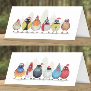 12 Cute Little Birdies, Christmas Cards, Set of 12, Handmade Cards ...