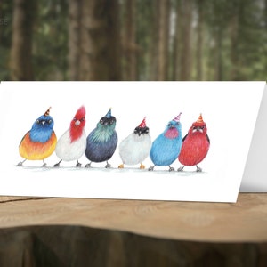 6 Cute Little Birdies, Birthday Cards, Set of 6, Funny Animal Cards, B ...