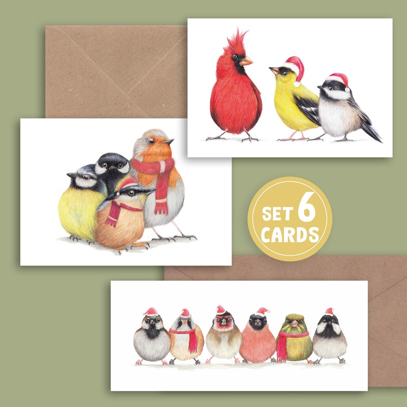 Bird Christmas Card - Etsy