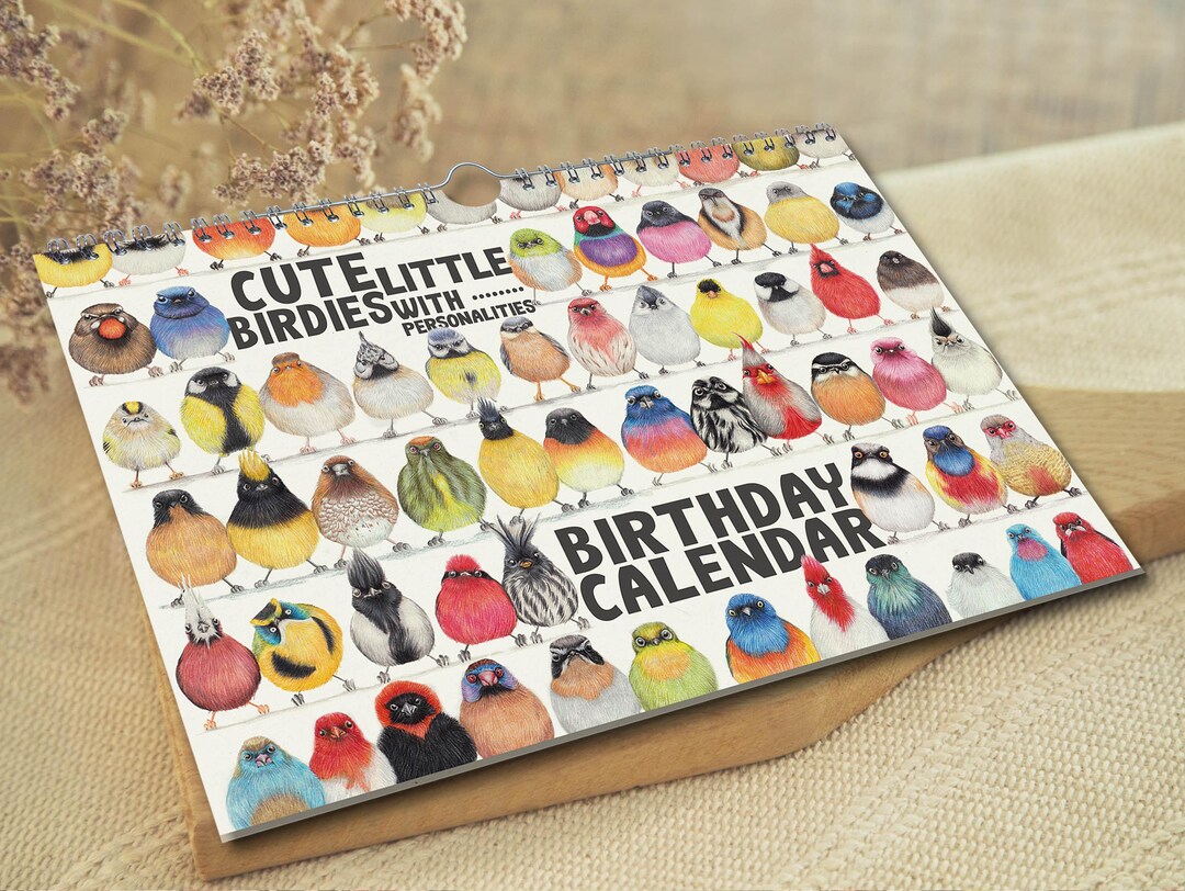 Birthday Calendar, Perpetual Calendar, Bird Calendar, Cute Little ...