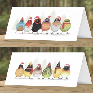 12 Cute Little Birdies, Christmas Cards, Set of 12, Handmade Cards ...