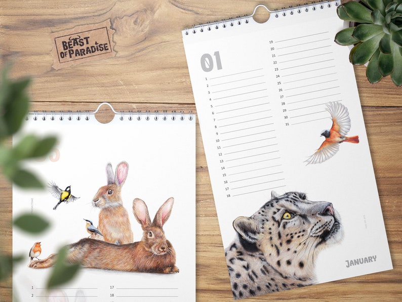Wildlife Birthday Calendar Perpetual Calendar Gift for - Etsy