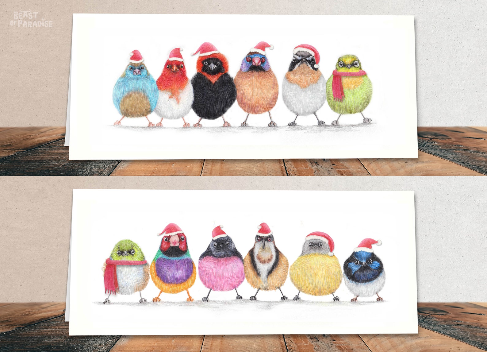 12 Cute Little Birdies Christmas Cards Set of 12 Handmade - Etsy