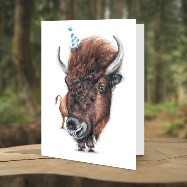 Bison Greeting Card - Etsy