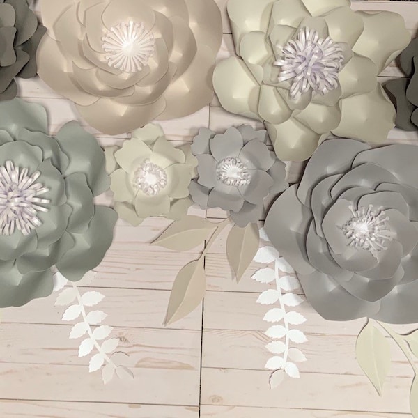 Grey Paper Flowers - Etsy