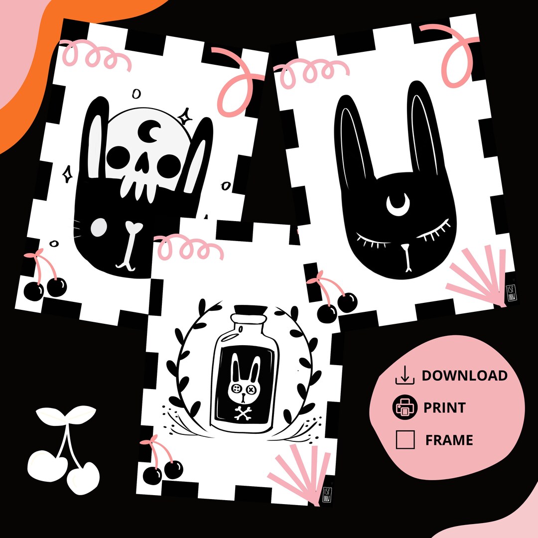 Creepy Cute Pastel Goth Poster Set Dark Academia Poster Digital Gallery ...