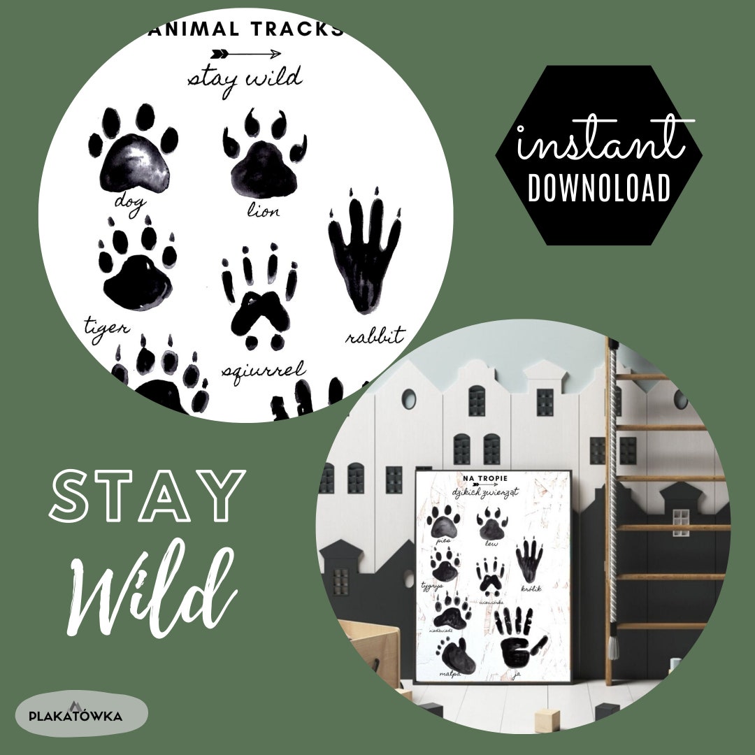 Nursery Art Printable, Animal Tracks Poster, Footprints Poster ...