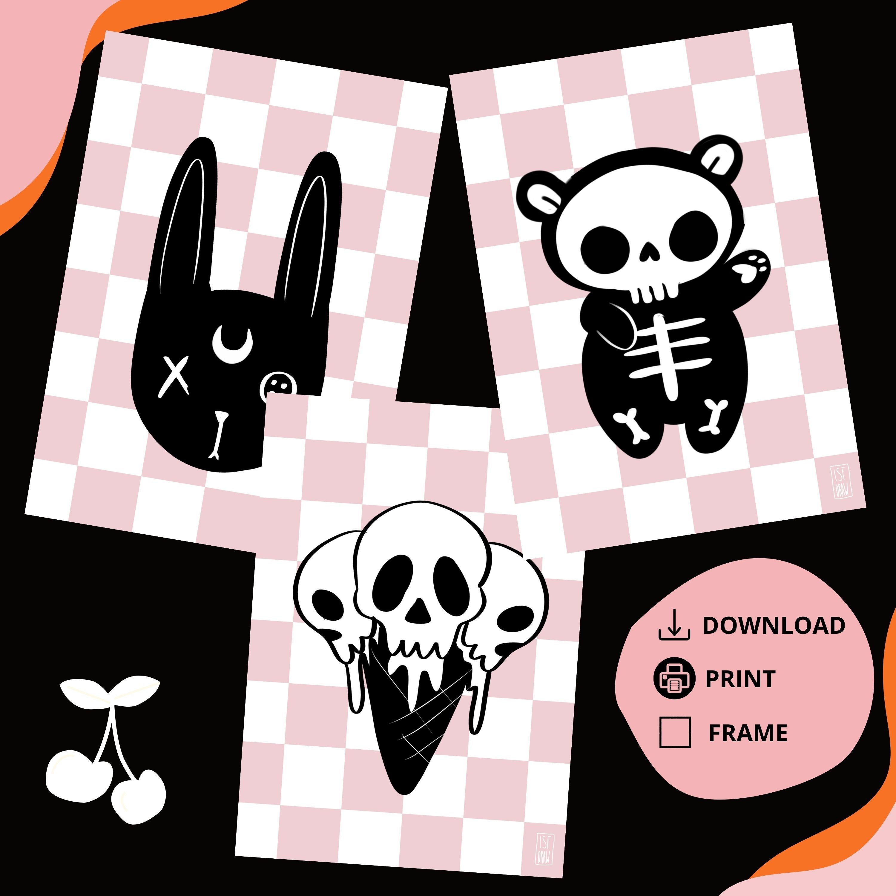 6 PACK Creepy Cute Pastel Goth Dark AESTHETIC Girly Gothic Poster Set ...