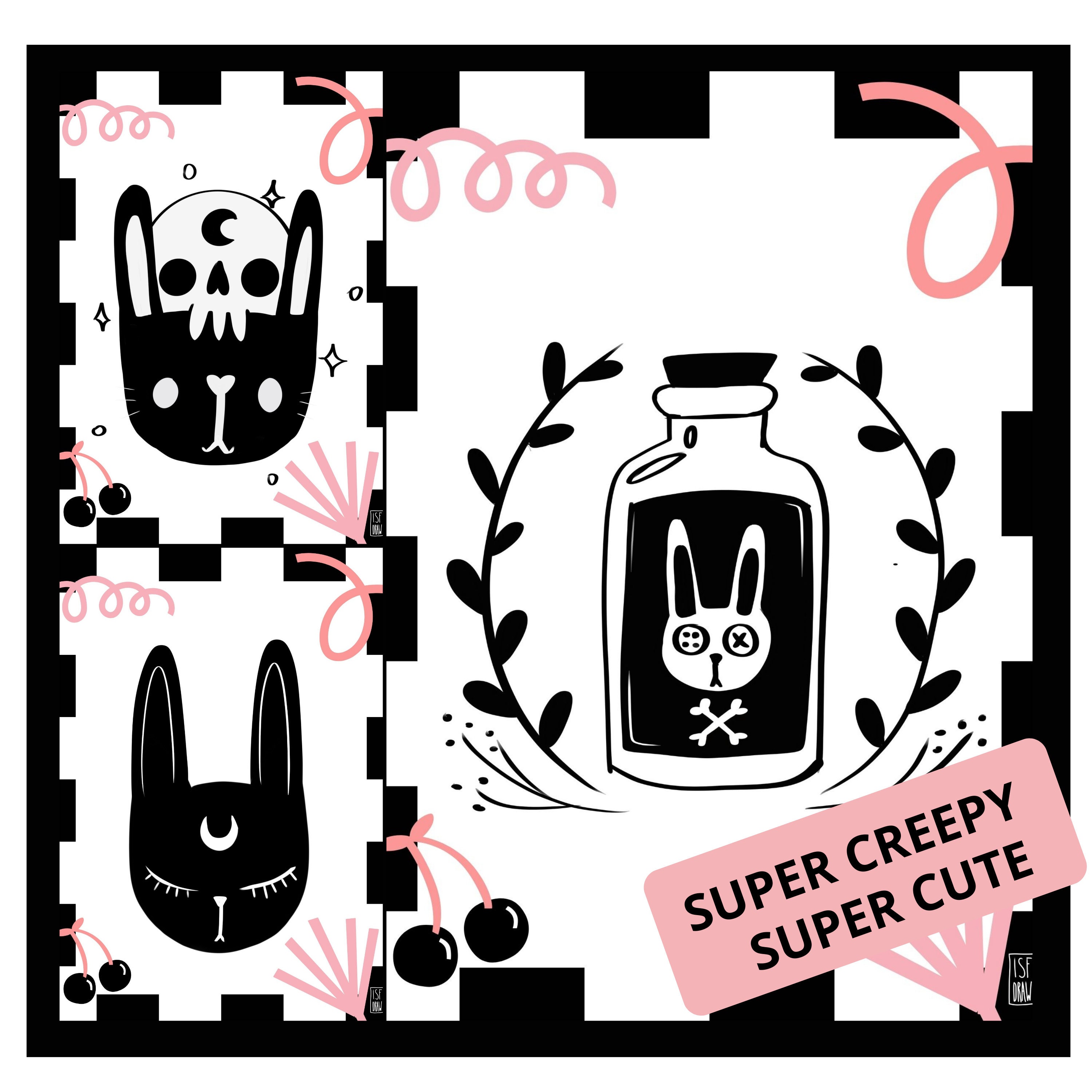 Creepy Cute Pastel Goth Poster Set Dark Academia Poster Digital Gallery ...