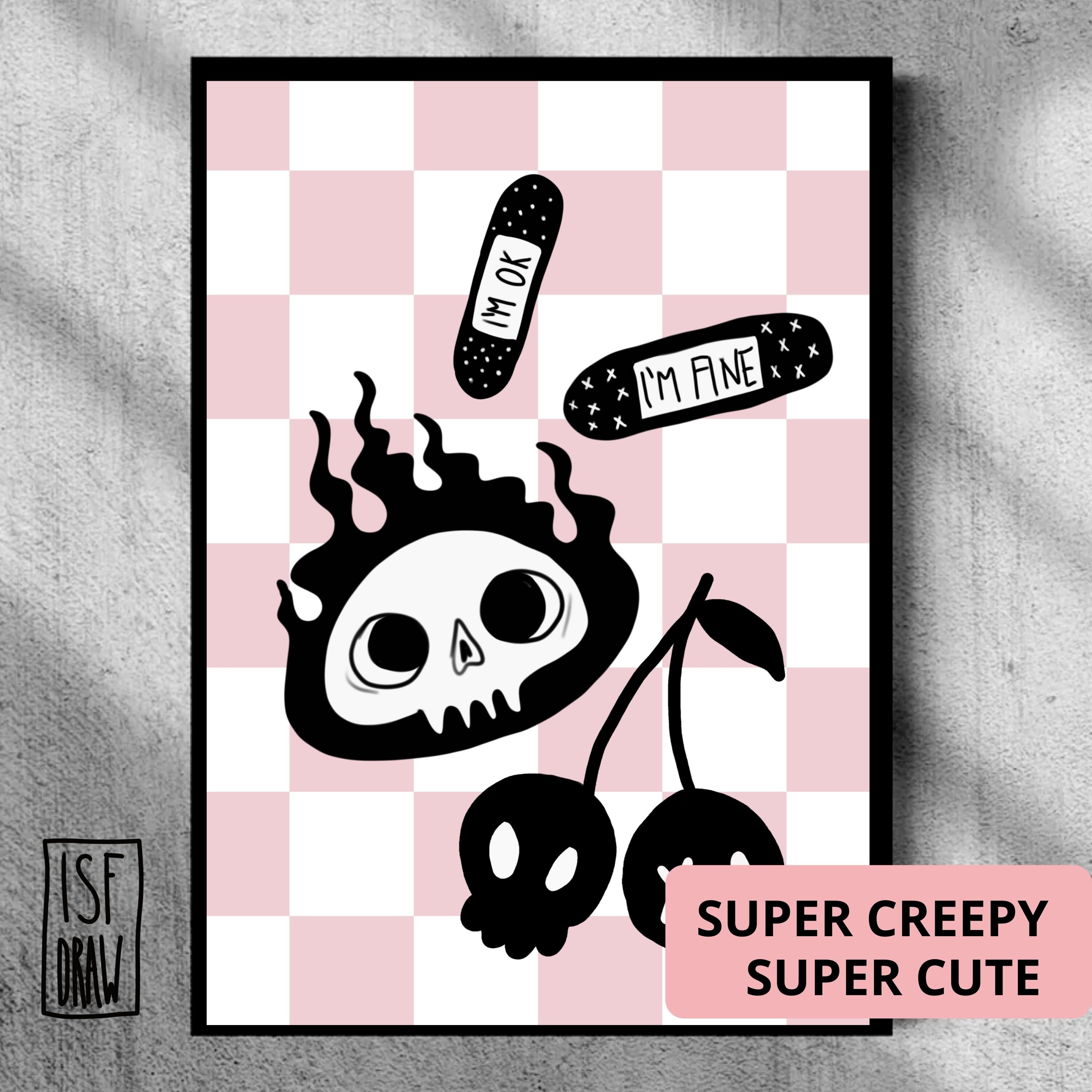 6 PACK Creepy Cute Pastel Goth Dark AESTHETIC Girly Gothic Poster Set ...