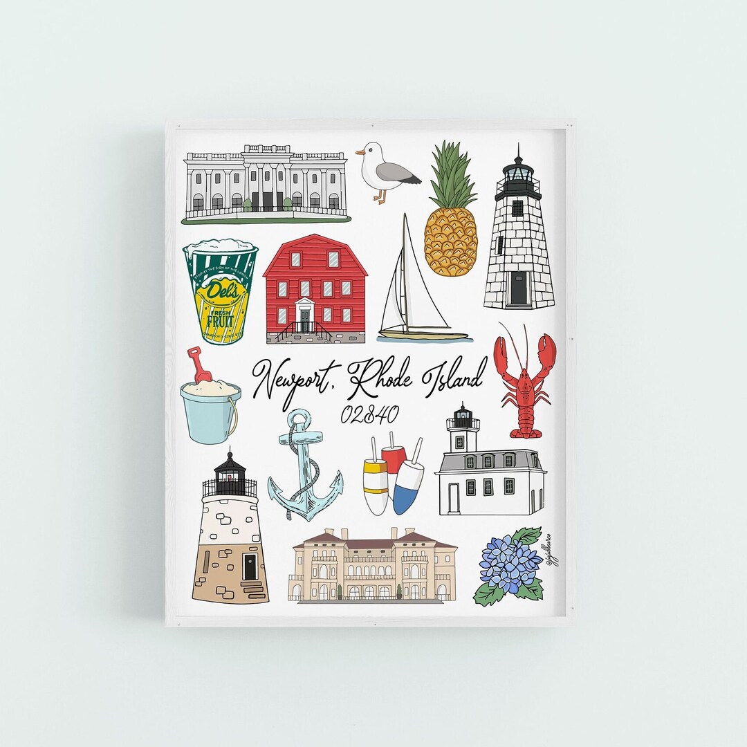 Newport, RI Illustration - Newport, Rhode Island - Newport, RI - I Love ...